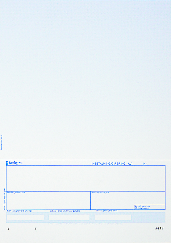 Standardblanketter Bankgiro-talong | Carepa