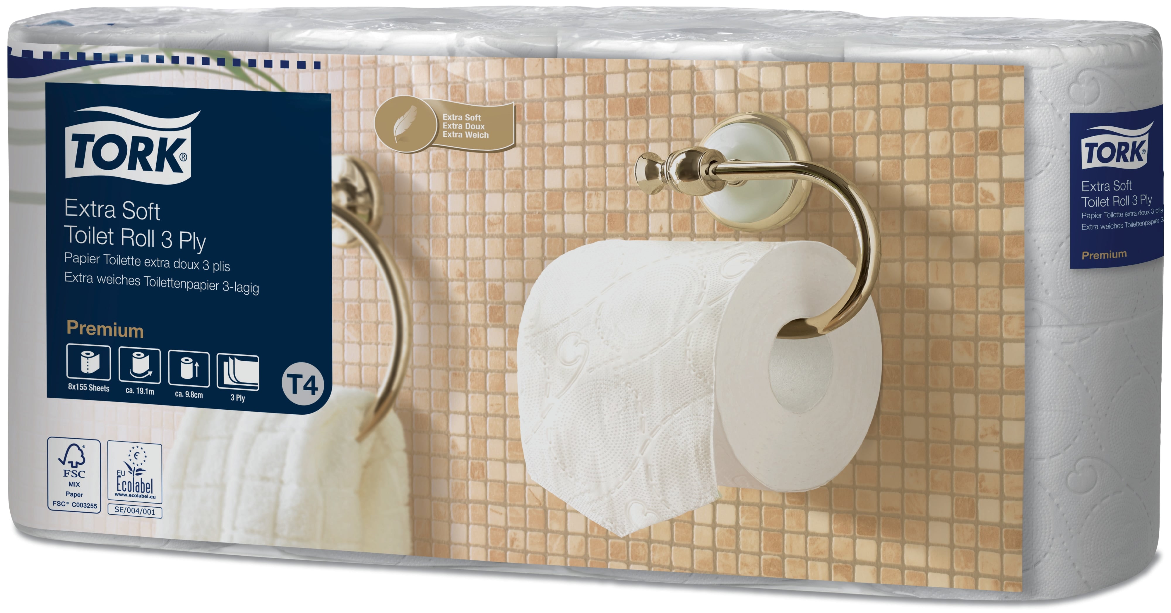 Toalettpapper Tork Premium T4 3-lags 56rl/kolli | Carepa