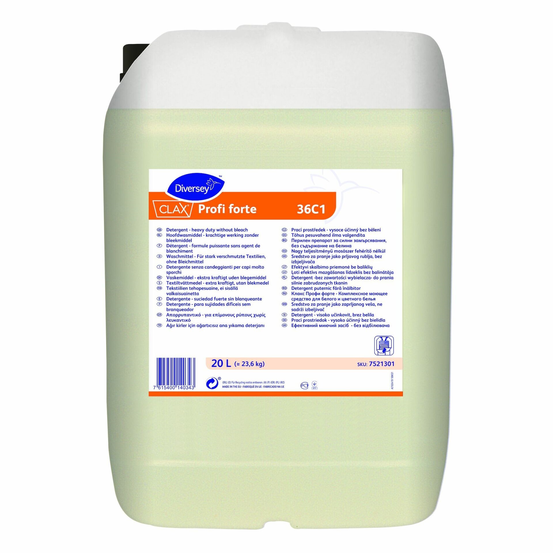 Tvättmedel Clax Profi Forte Diamond 36C 20L | Carepa