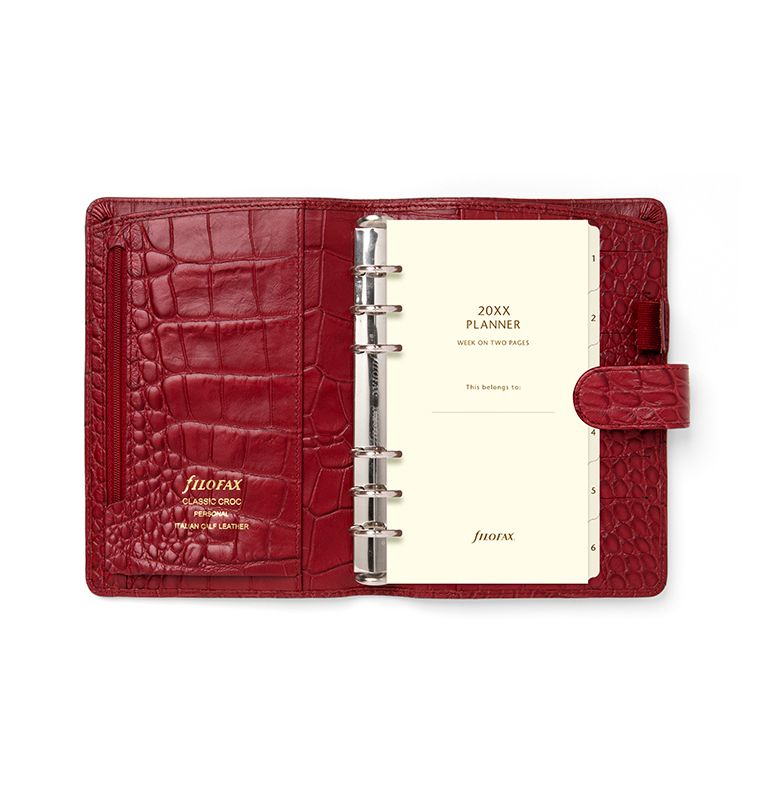 Filofax Classic Croc Personal cherry | Carepa