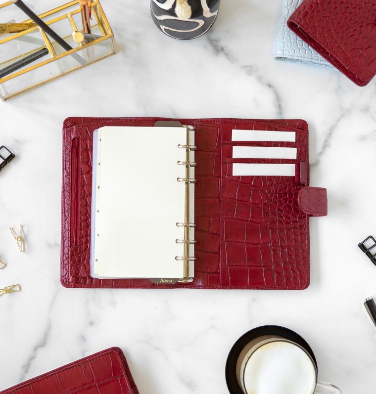 Filofax Classic Croc Personal cherry | Carepa