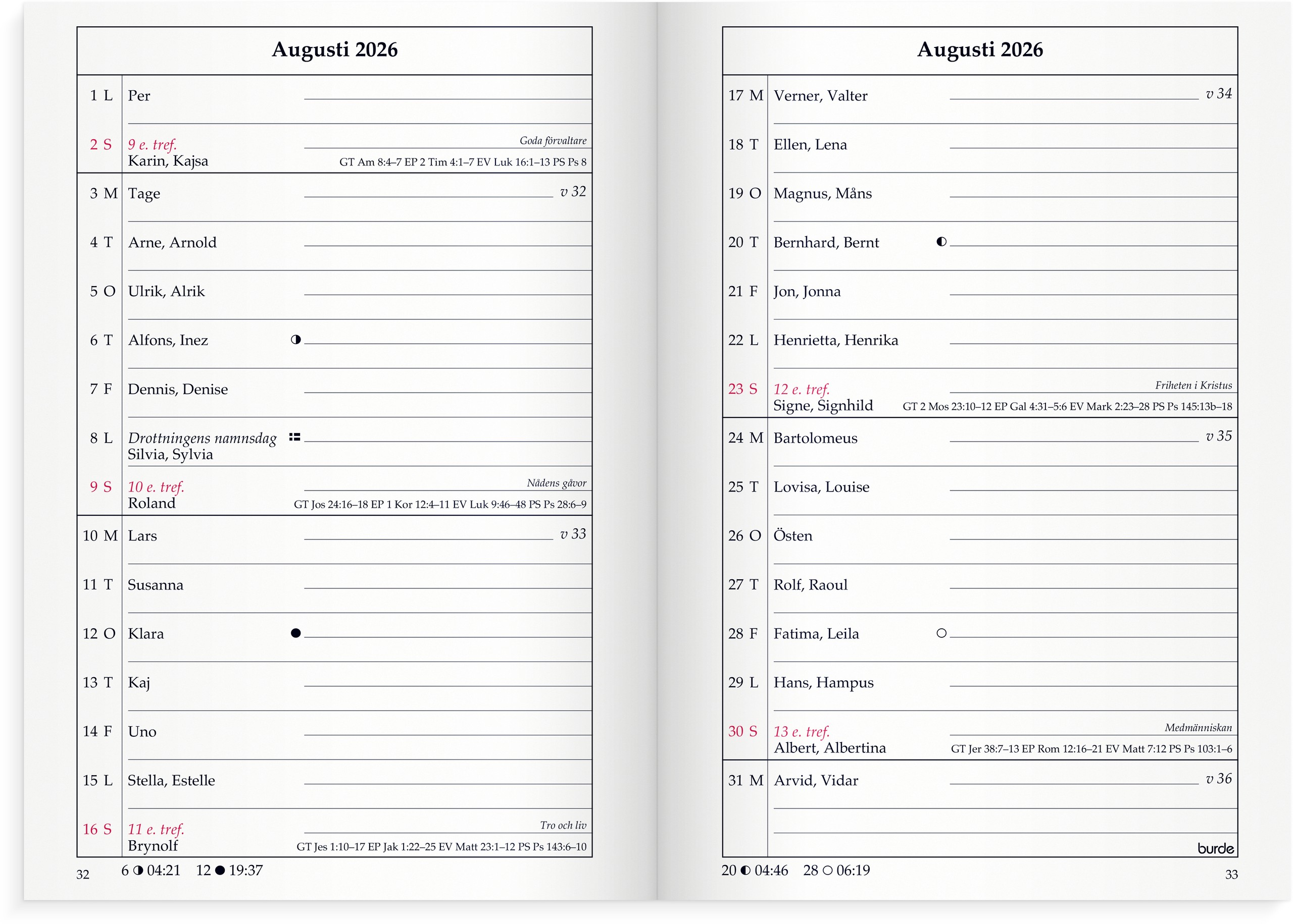 Kalender 2026 Sveriges Almanacka | Carepa
